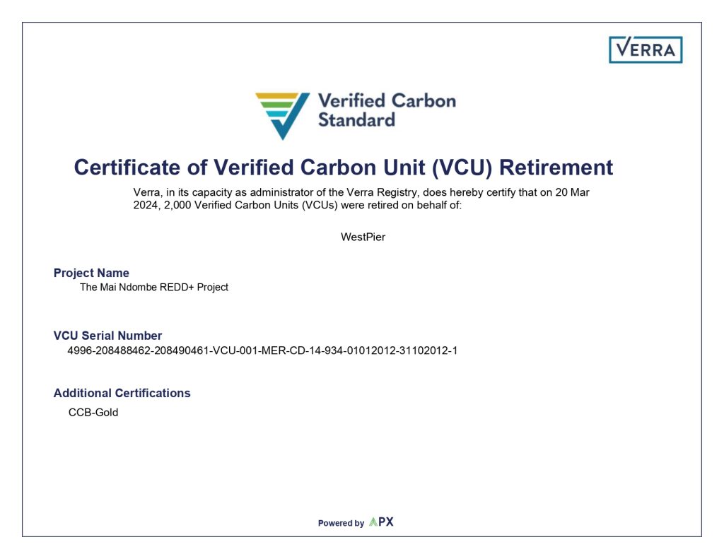Net Zero Certified - WestPier